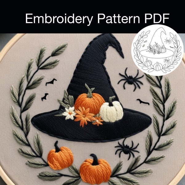 Halloween Embroidery Pattern - Etsy
