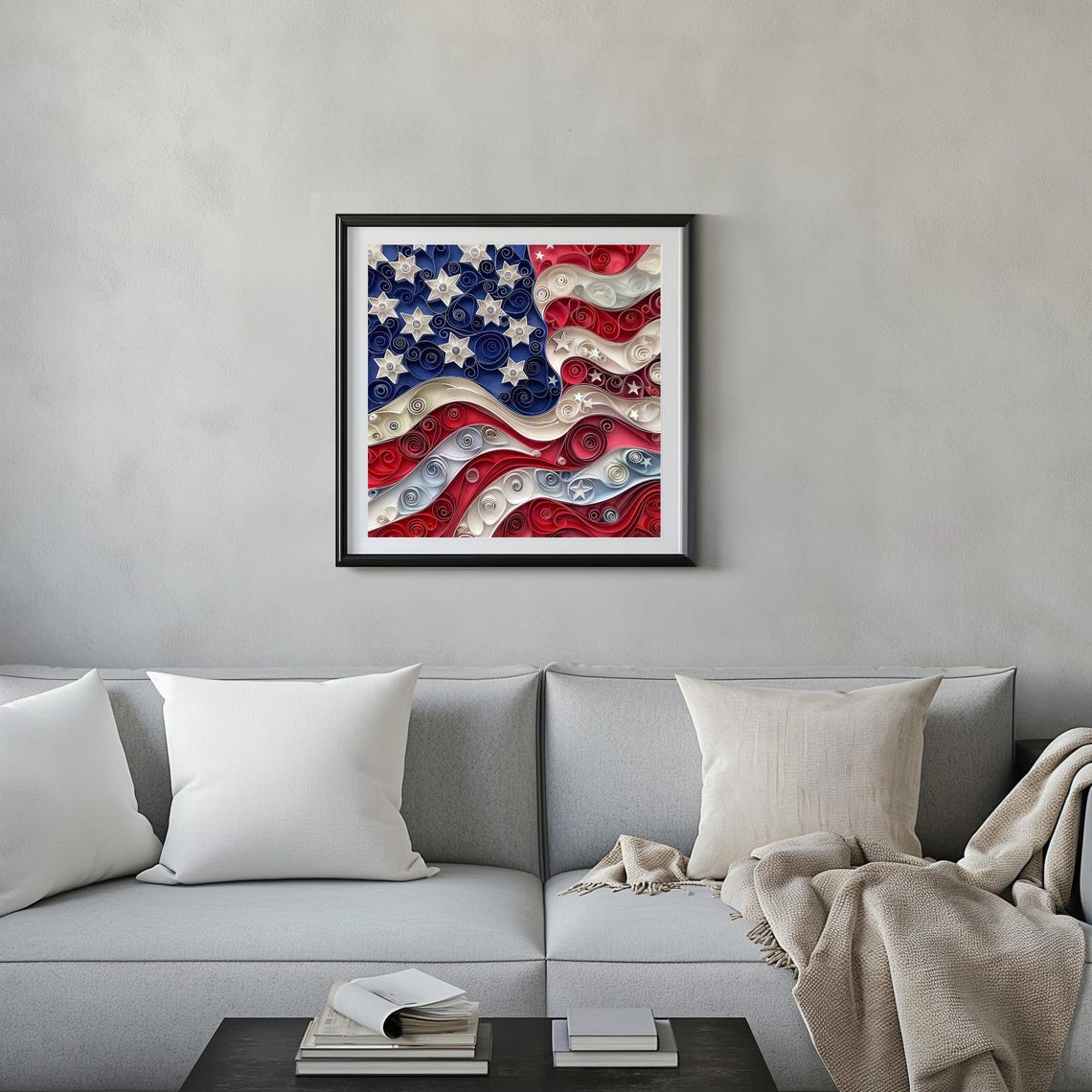 American Flag Quilling Art - Printable Wall Decor - INSTANT DIGITAL ...