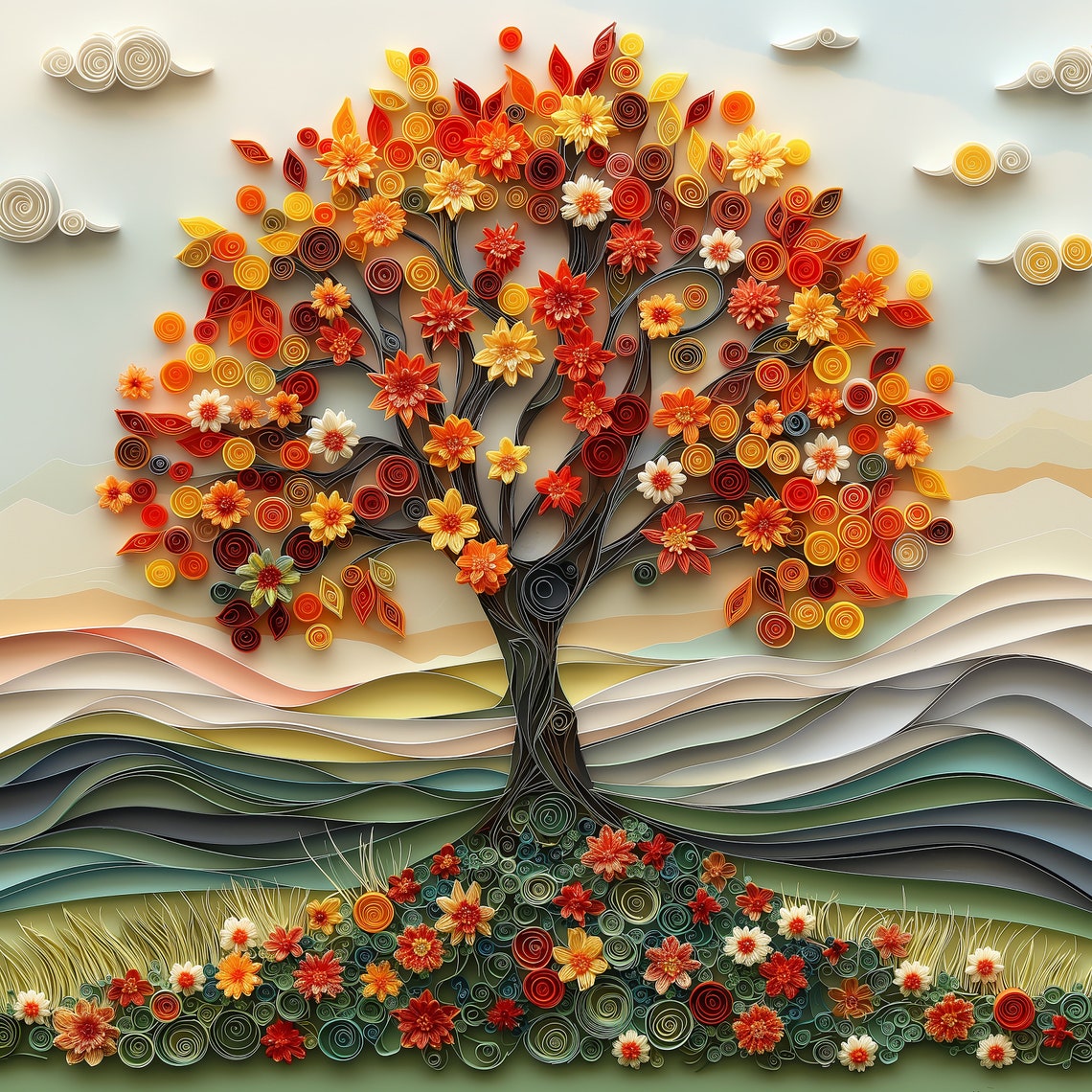 Digital Autumn Tree Quilling Art ~ Part 4 (digital Download) - Etsy