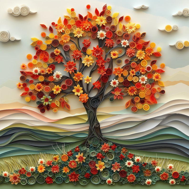 Digital Autumn Tree Quilling Art ~ Part 4 (digital Download) - Etsy