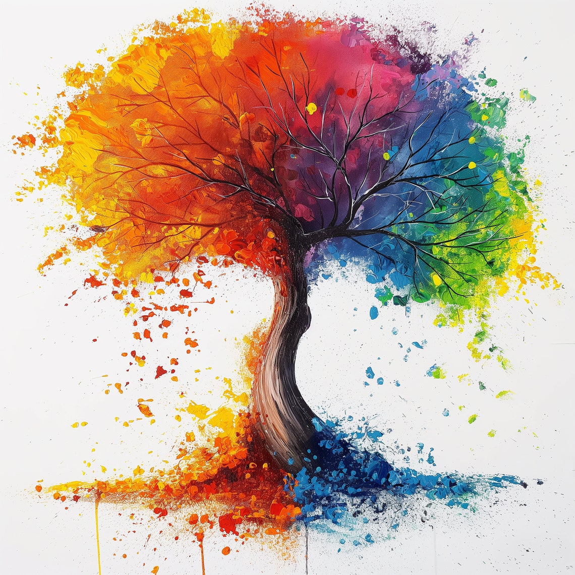 Digital Colorful Tree Art (digital Download) - Etsy