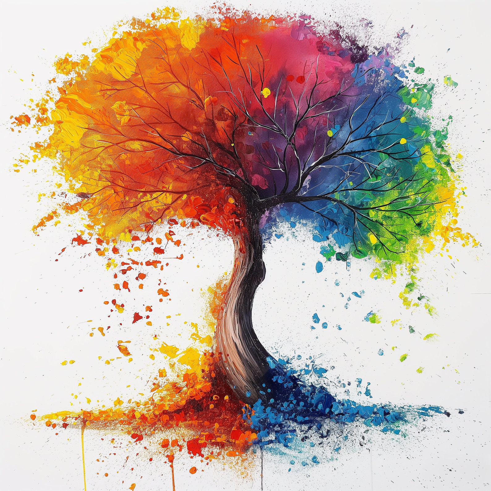 Digital Colorful Tree Art (digital Download) - Etsy