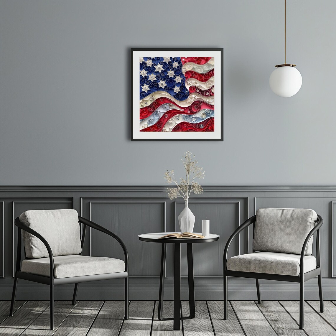 American Flag Quilling Art - Printable Wall Decor - INSTANT DIGITAL ...