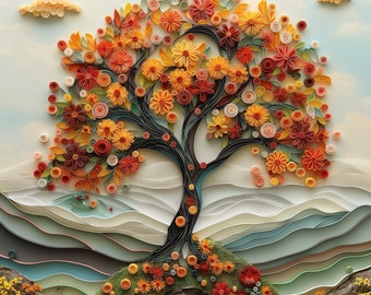 Digital Autumn Lighthouse Quilling Art (digital Download) - Etsy