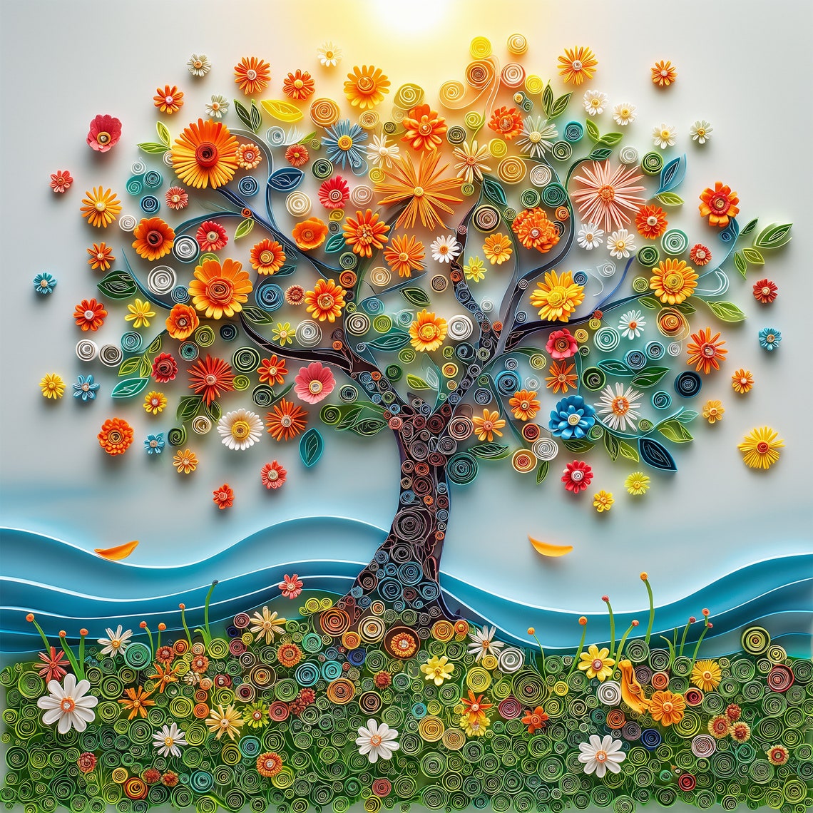 Digital Quilling Spring Tree Art (digital Download) - Etsy