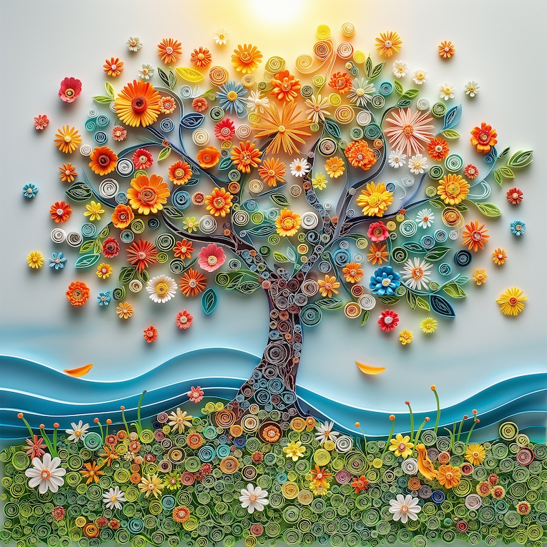 Digital Quilling Spring Tree Art (digital Download) - Etsy