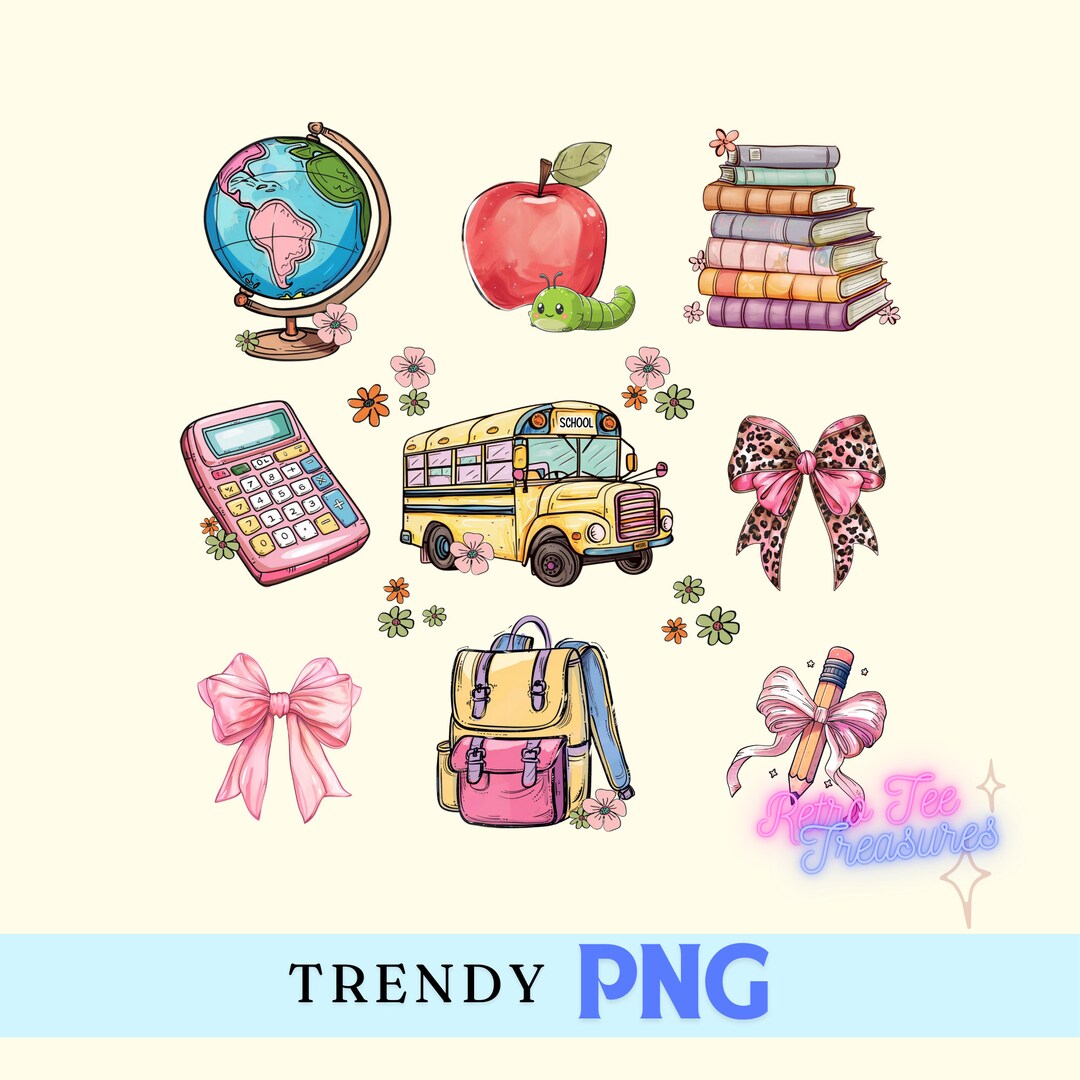 Coquette School Png, Back to School Png, Teacher Coquette Pink Bow Png ...