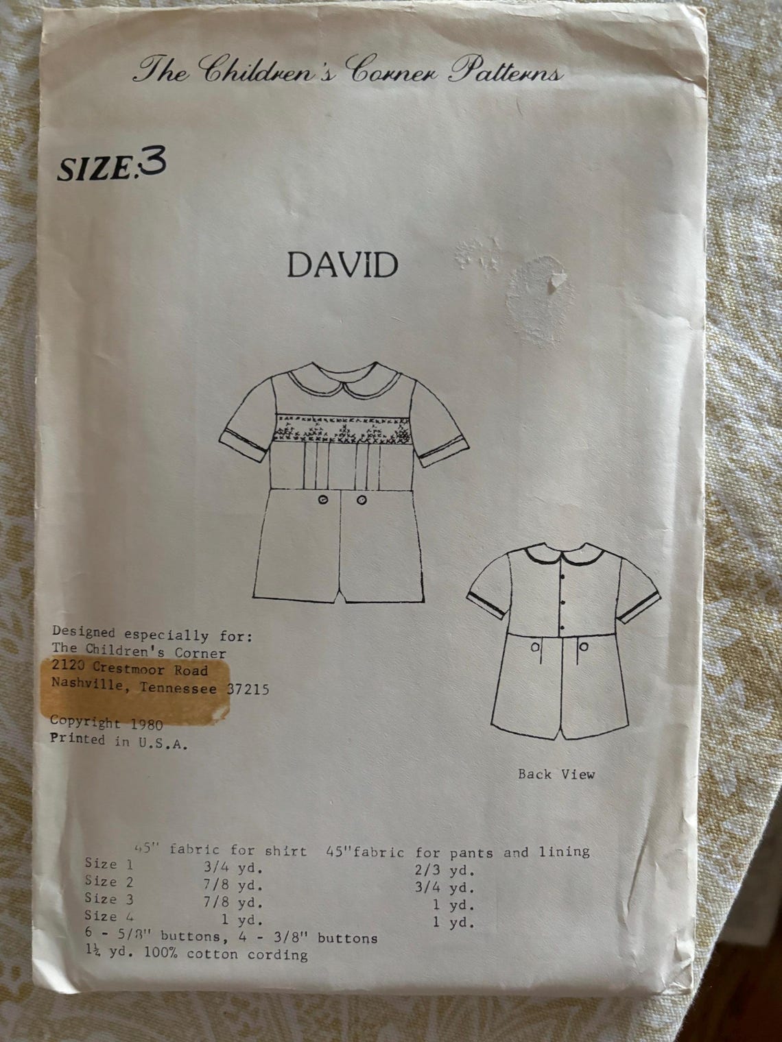 Vintage the Childrens Corner Sewing Patterns for Boys and Girls ...