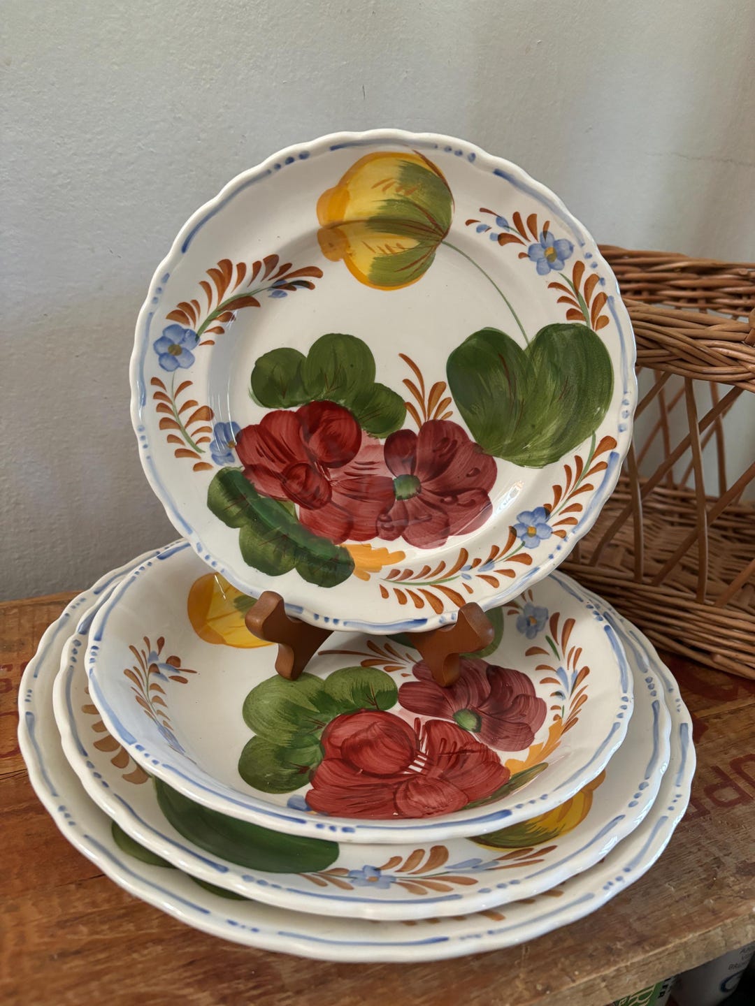 Simpsons Potters “belle Fiore” Chanticleer Ware Set of Plates and Bowl ...