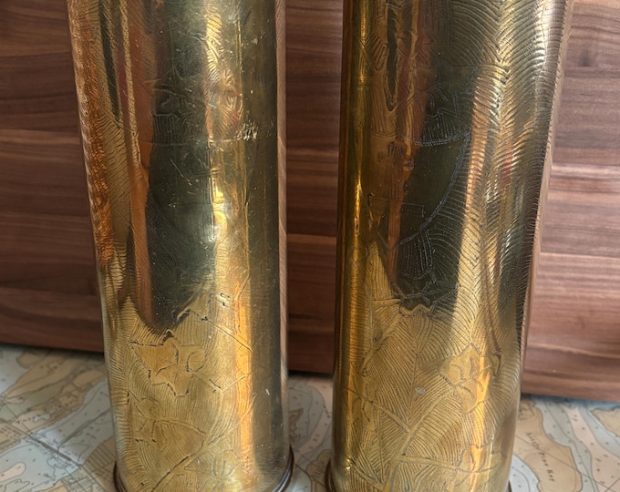 WWI Brass Shell Casing Trench Art Vase, France - Etsy