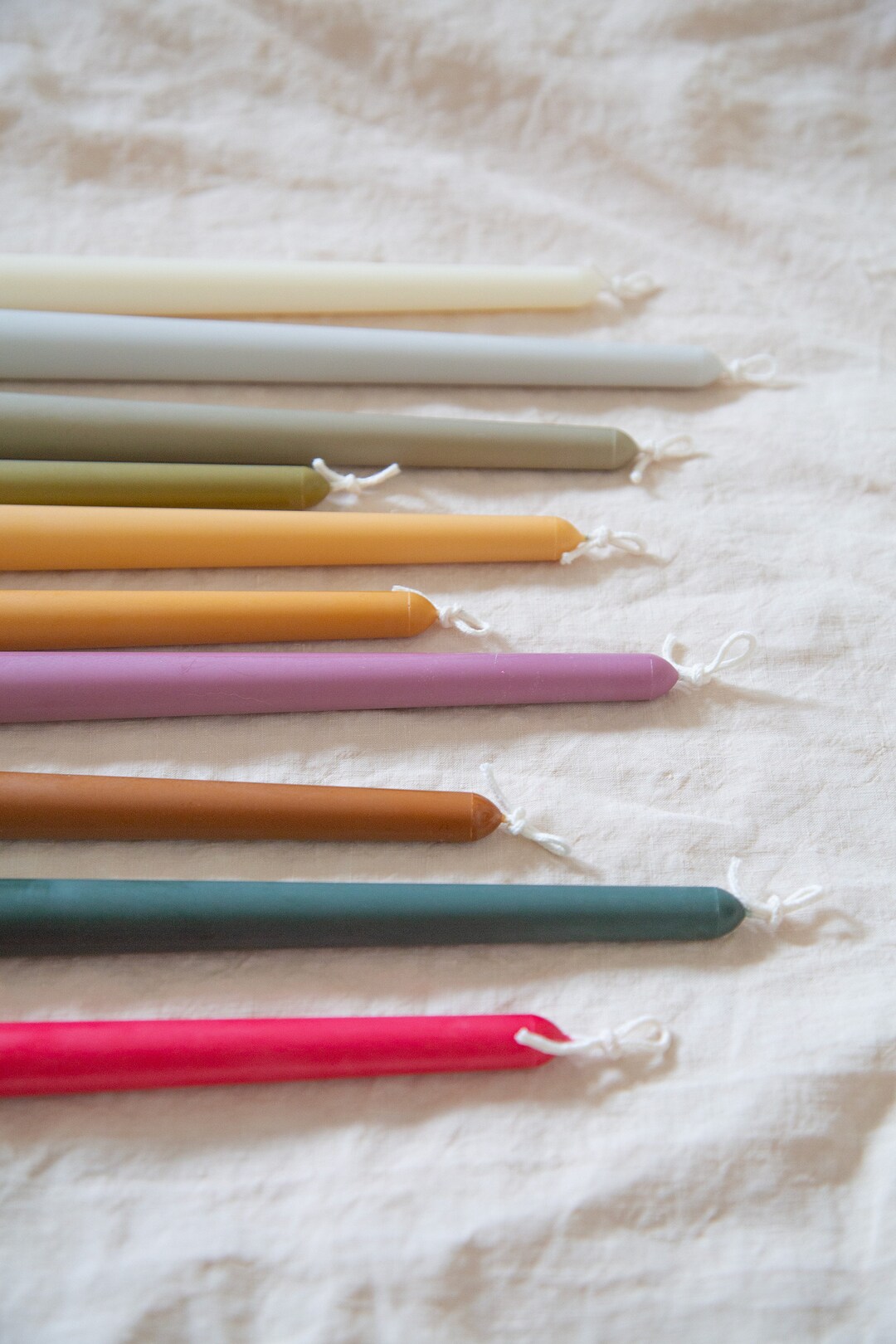 10 Handmade Taper Stick Candles - Etsy