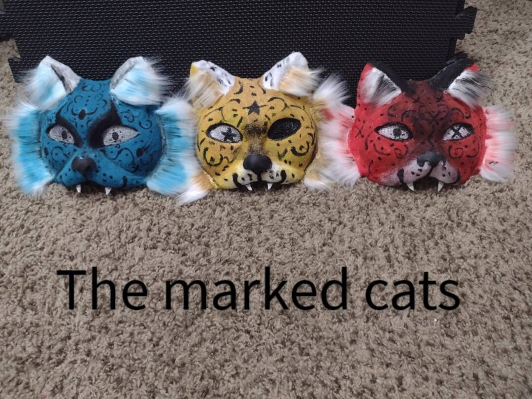 Premade Cat Masks, Therian Mask [the Marked Cats] Furry, Therian, Furry ...