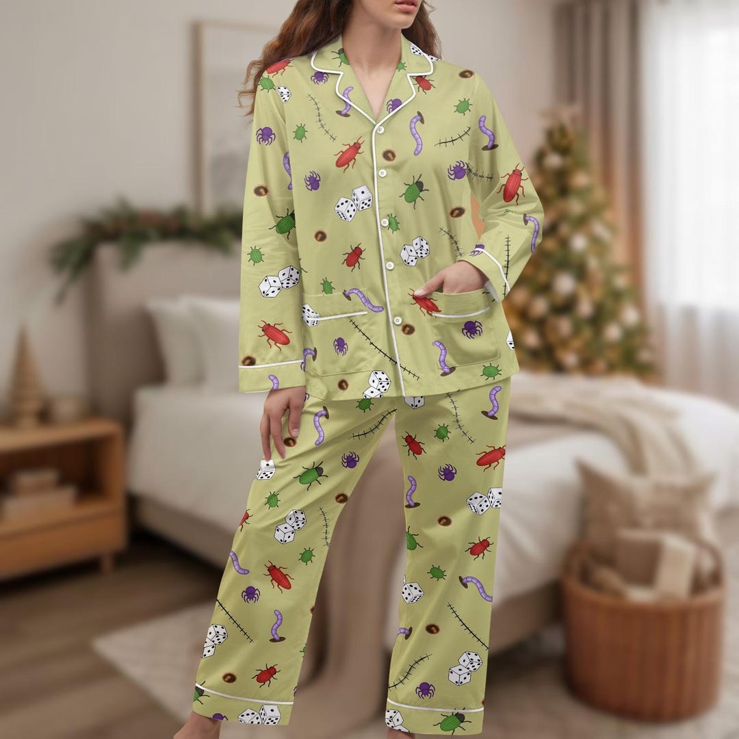 Bug Dice Long Thick Pjs Set, Dice Thick Pajamas, Bug Long Pajama Set ...