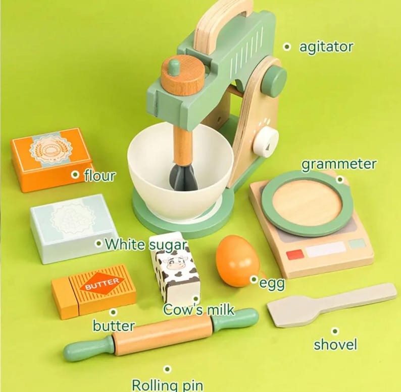 Custom Engraved Wooden Kitchen Mixer Toy - Etsy UK