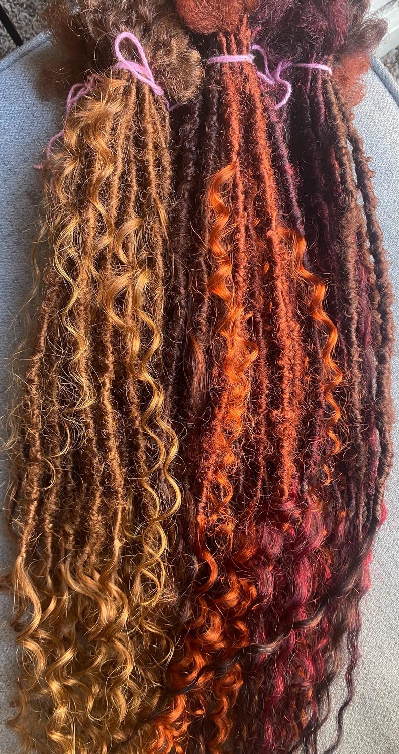 Distressed Boho Locs With Human Hair Curls (18 Locs/bundle) FAST ...