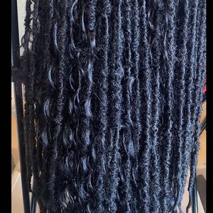 Distressed Boho Locs With Human Hair Deep Wave Curls (18 Locs per ...