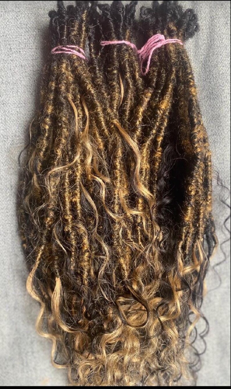 Distressed Boho Locs With Human Hair Curls (18 Locs/bundle) FAST ...