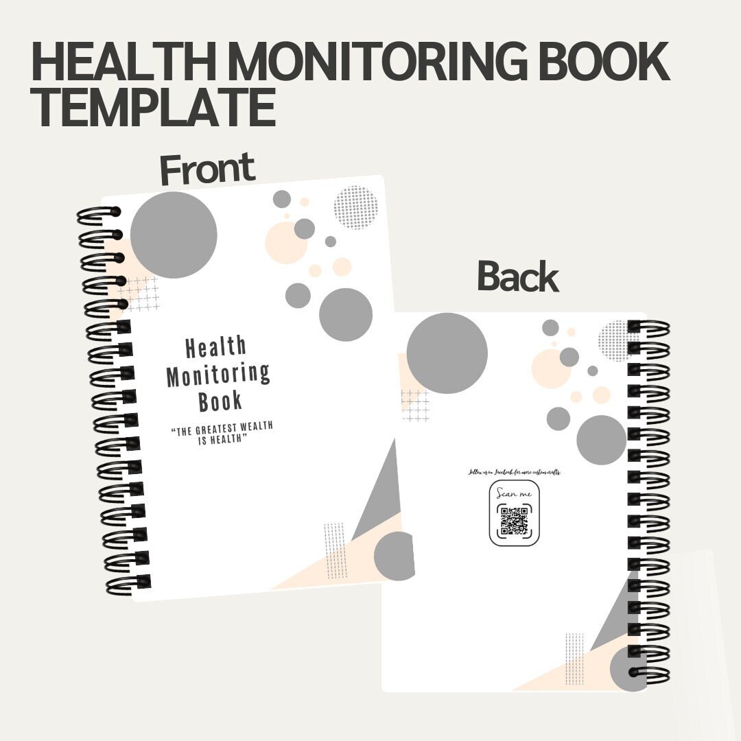 Health Monitoring Book Template for Blood Sugar, Blood Pressure ...