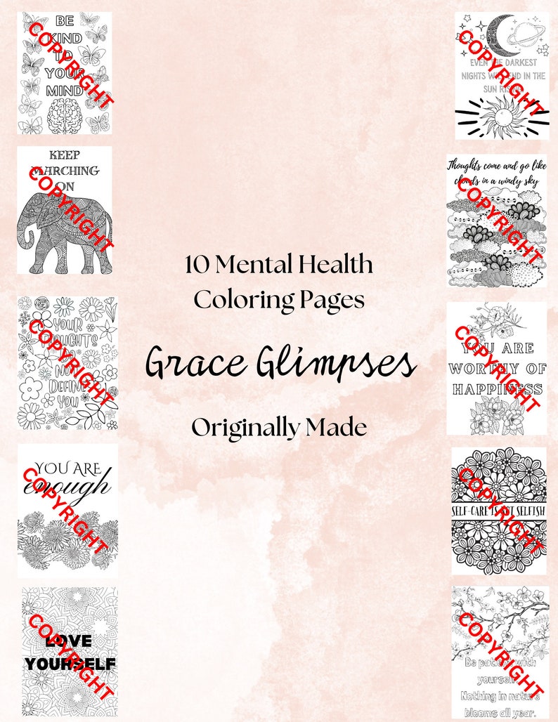 Mental Health Printable Coloring Pages - Etsy