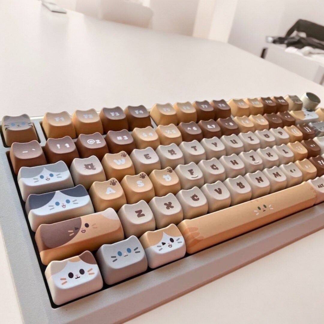 Cute Cats Emoticon Keycap Set, Cute Keycaps, PBT Material, MAO Profile ...