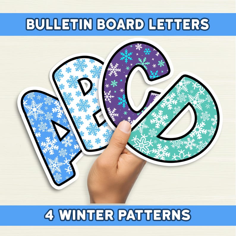 Winter Snowflake Bulletin Board Letters - Classroom Decor (printable ...