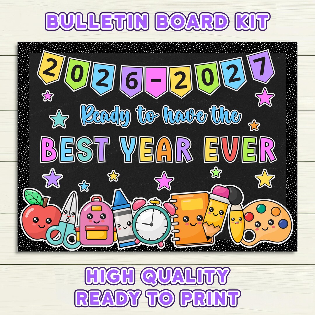 Bulletin Board Kit Back to School Printable, Kawaii Classroom Decor. - Etsy