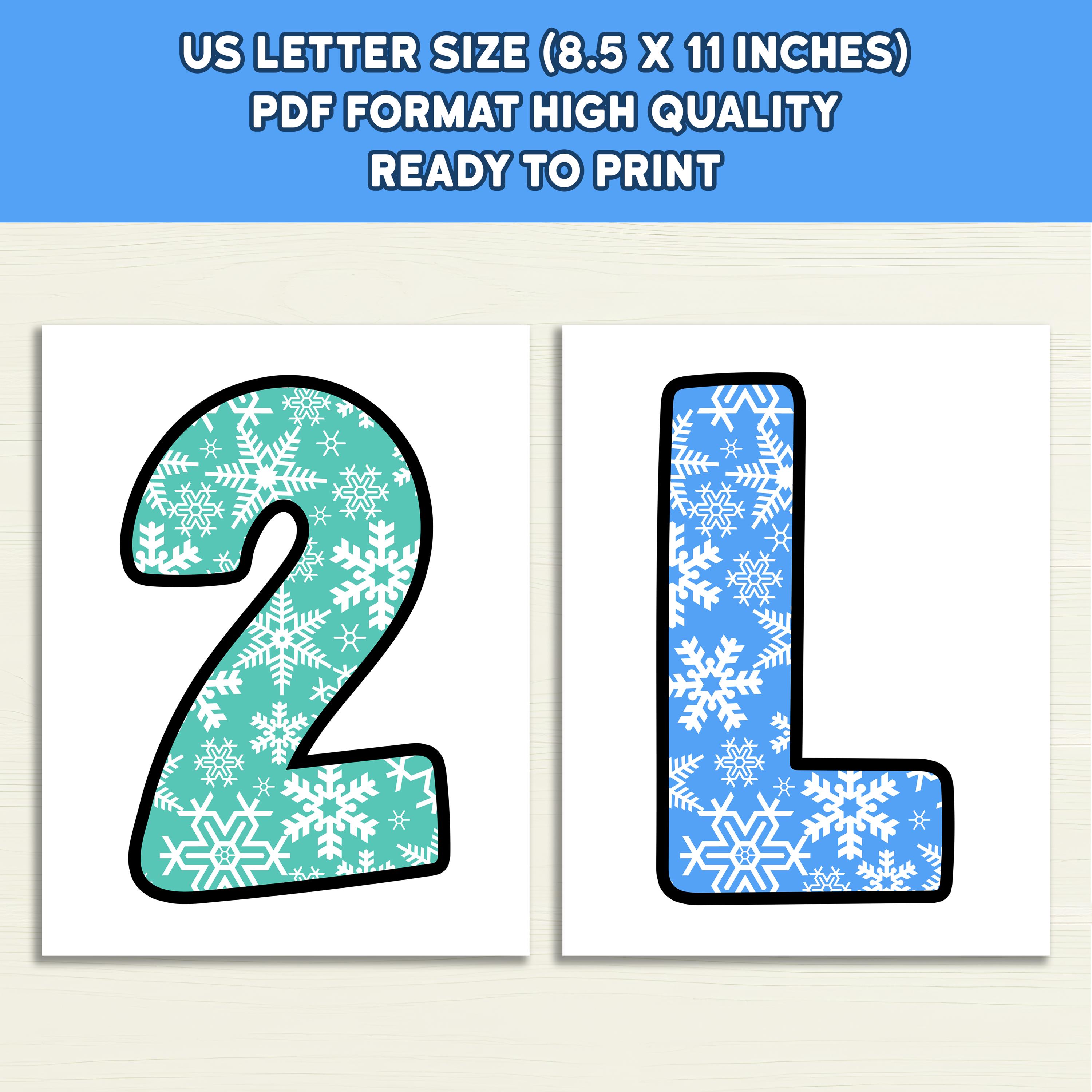 Winter Snowflake Bulletin Board Letters - Classroom Decor (printable ...