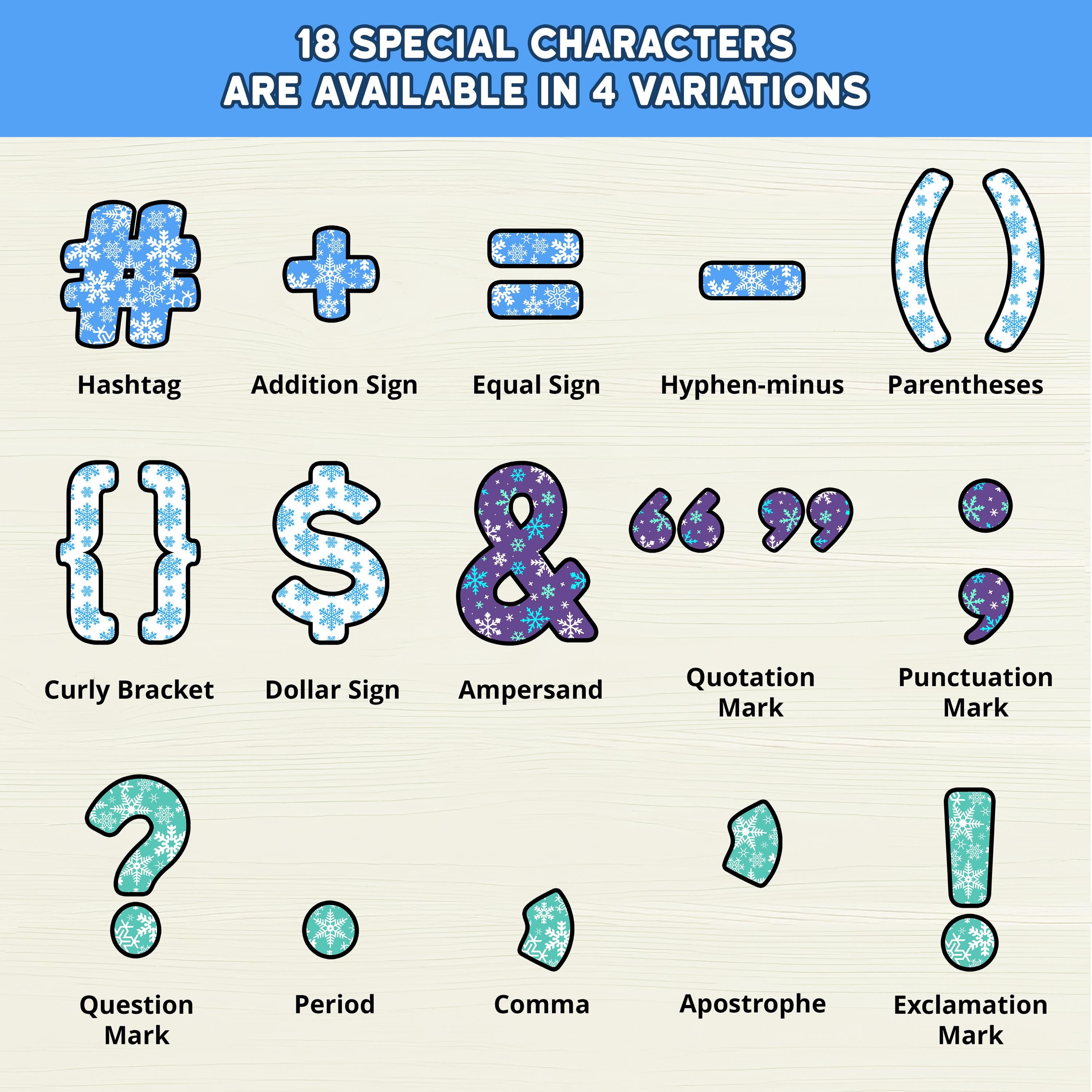 Winter Snowflake Bulletin Board Letters - Classroom Decor (printable ...