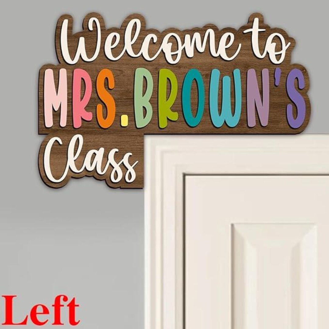 Personalized Teacher Name Doorframe Corner Sign, Teacher Name Sign ...