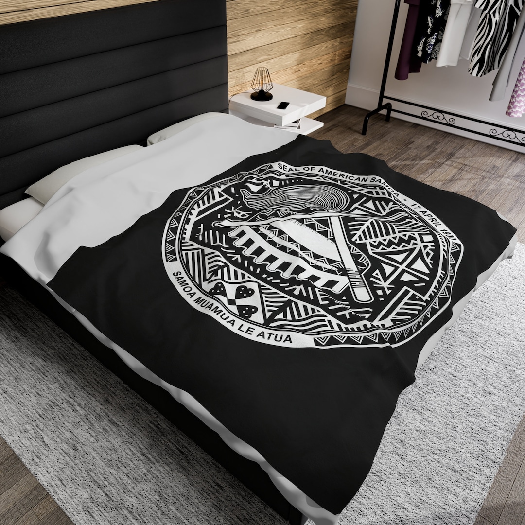 American Samoan Seal Plush Blanket, Samoan Art, Pasifika Design, Family ...