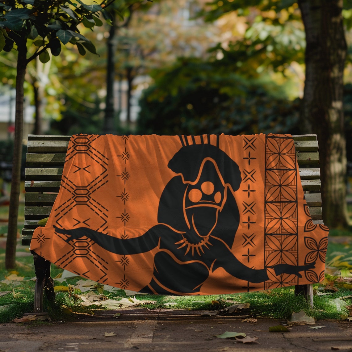 Samoa Taupou With Malu Design Throw Blanket, Samoan Art, Island Gifts ...