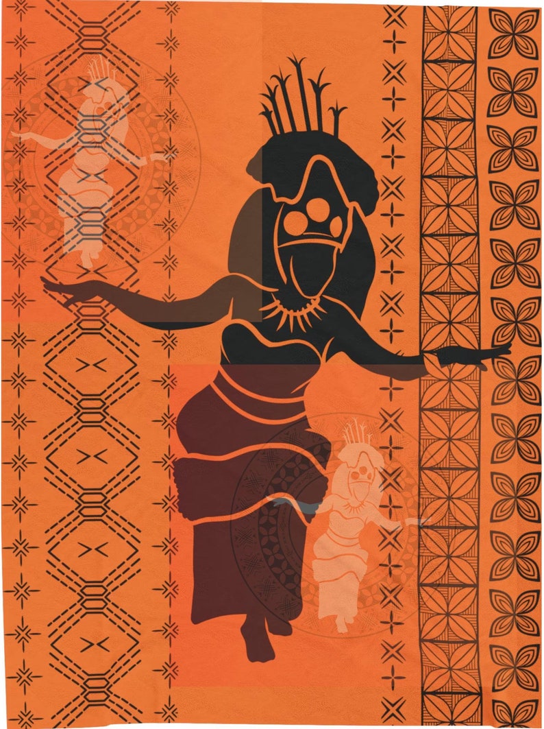 Samoa Taupou With Malu Design Throw Blanket, Samoan Art, Island Gifts ...