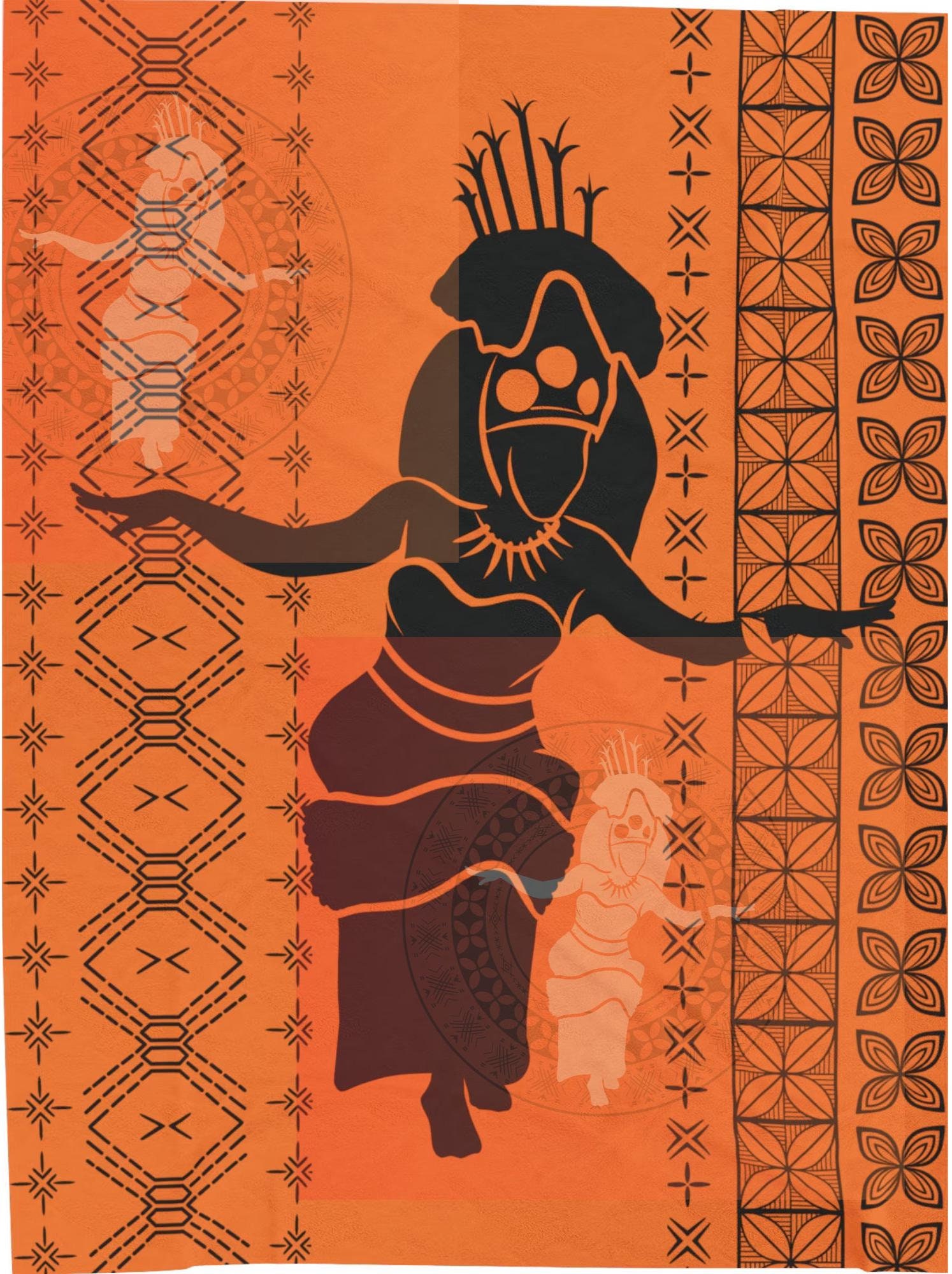 Samoa Taupou With Malu Design Throw Blanket, Samoan Art, Island Gifts ...