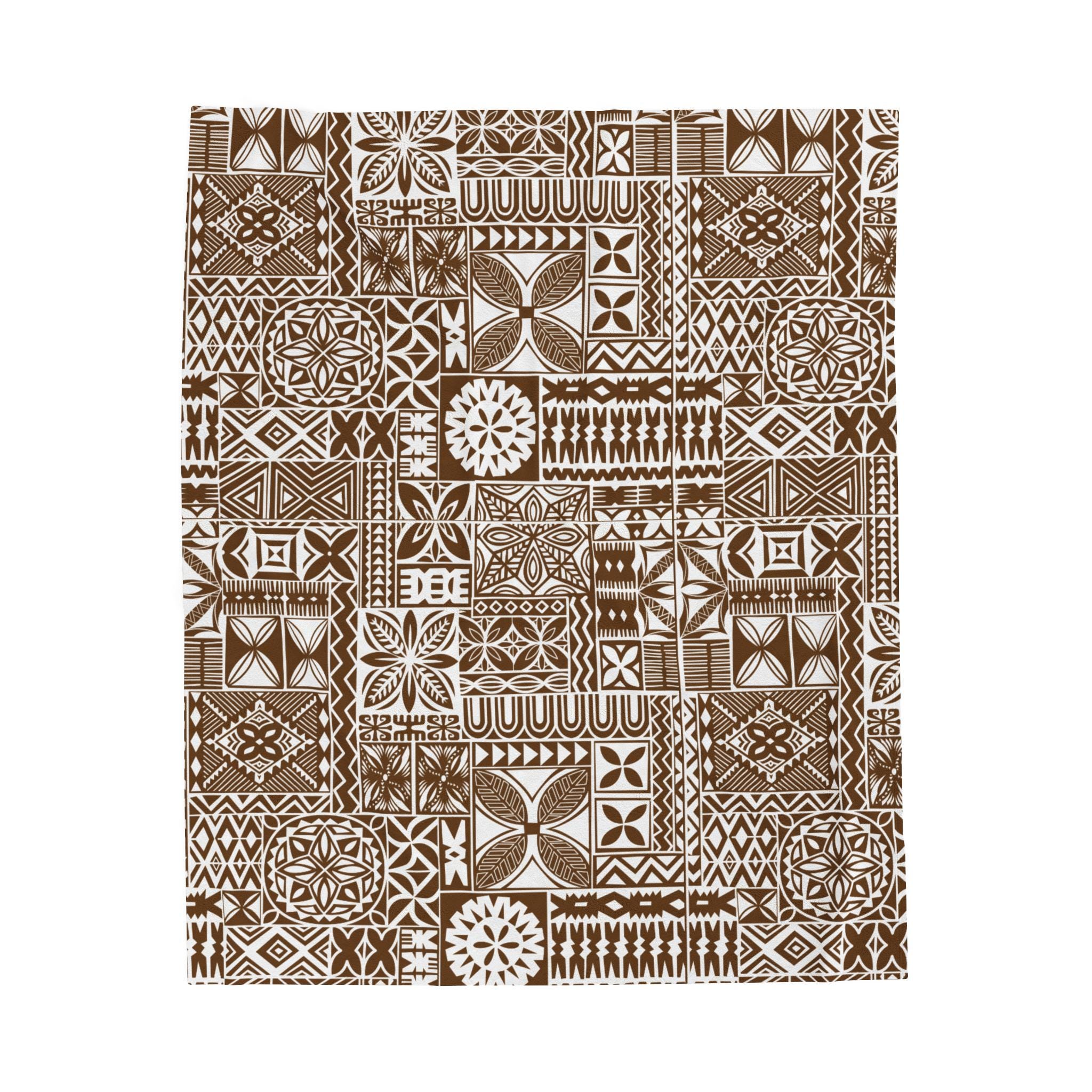 Polynesian Tapa Plush Throw Blanket, Pacific Island Patterns, Comfy and ...