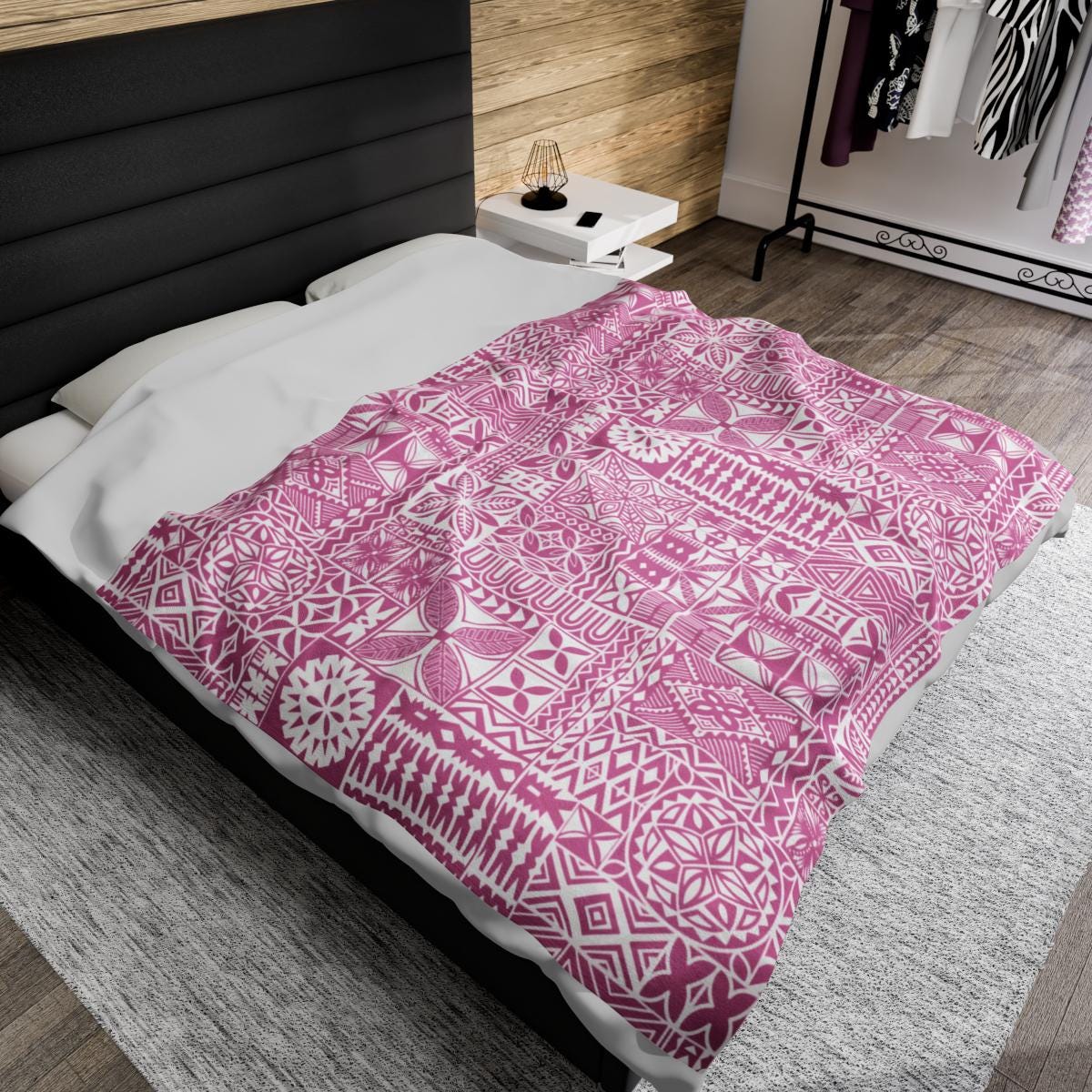 Polynesian Tapa Plush Throw Blanket: Pacific Island Decor - Etsy