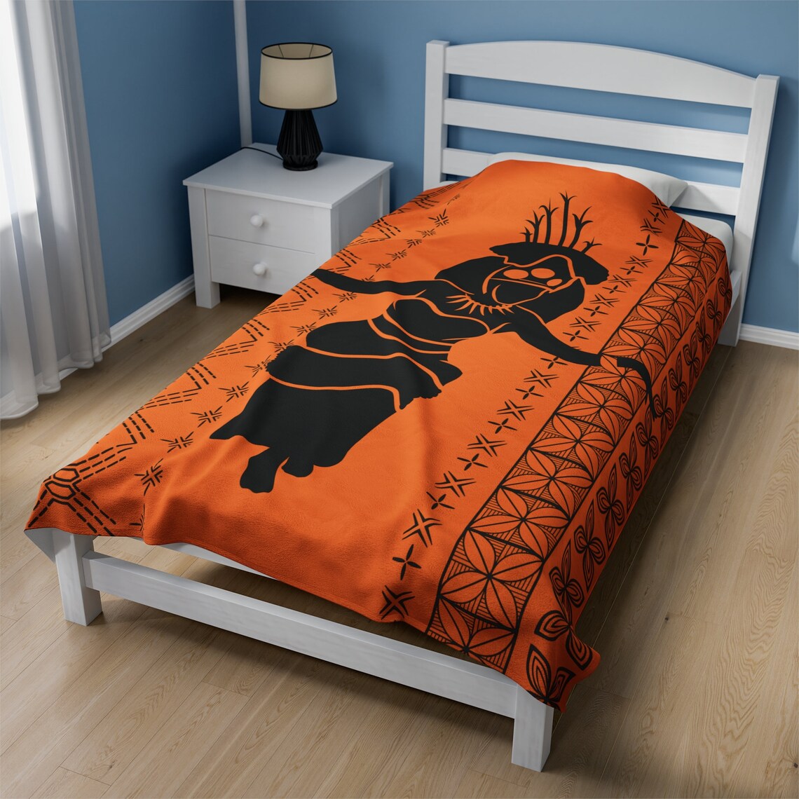 Samoa Taupou With Malu Design Throw Blanket, Samoan Art, Island Gifts ...