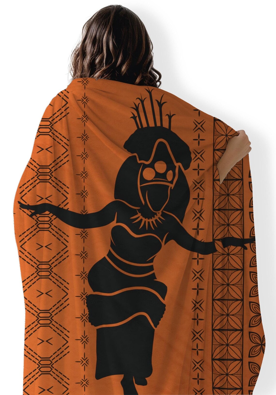 Samoa Taupou With Malu Design Throw Blanket, Samoan Art, Island Gifts ...