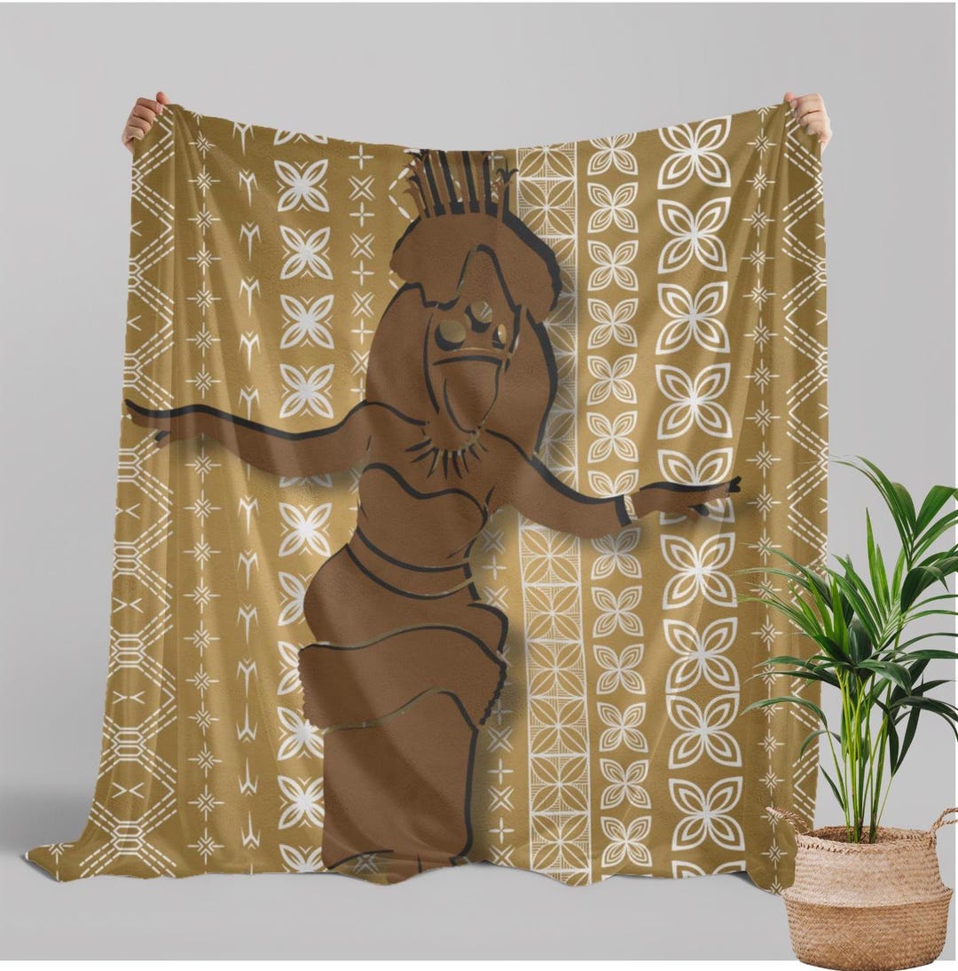 Ombre Samoan Princess With Malu Design Throw Blanket, Samoan Art ...