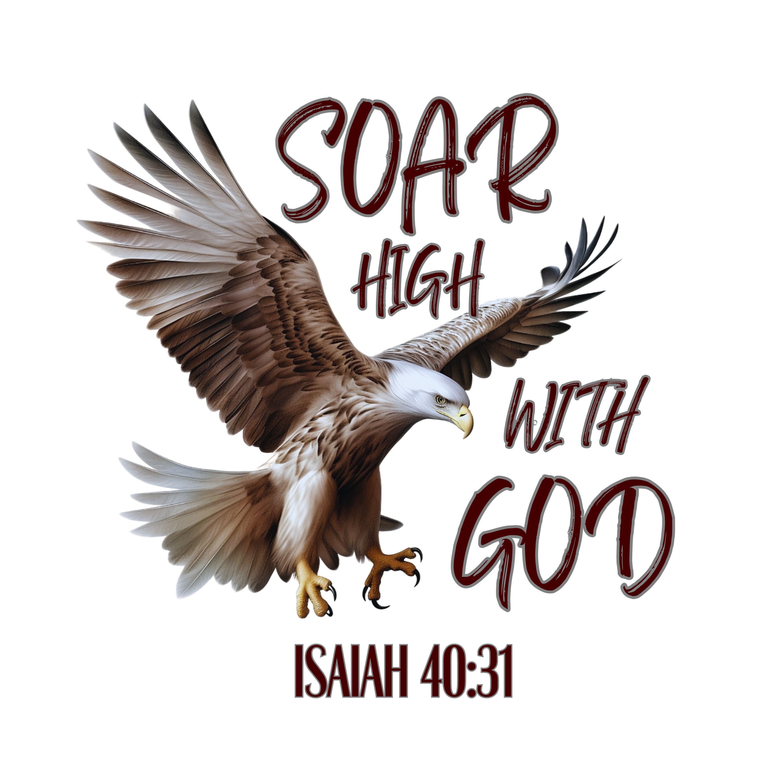 Soar High With God Template| Eagle Christian Png| Isaiah 41:31 SVG ...