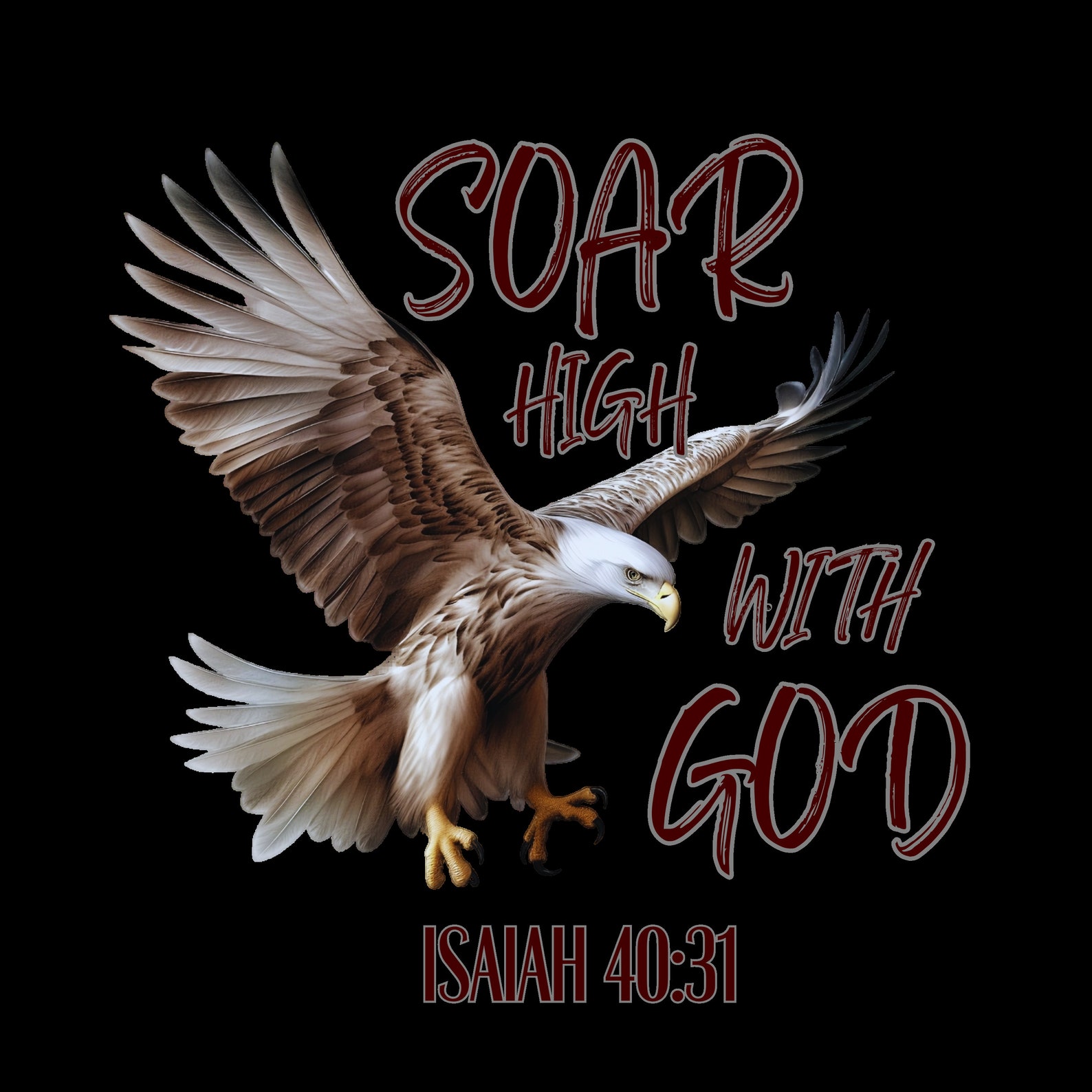 Soar High With God Template| Eagle Christian Png| Isaiah 41:31 SVG ...