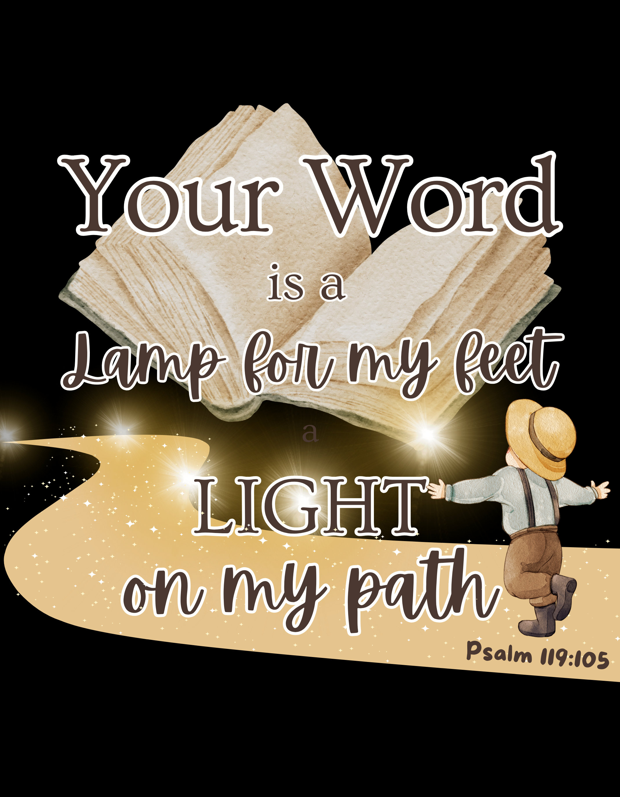 Editable Bible Verse Design Template Psalms 119:105 Your Word is Lamp ...