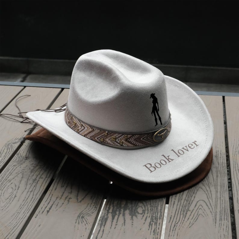 Vegan Suede Cowboy, Engraved Pattern Cowboy Hat, 4 Hood Trim, Vintage ...