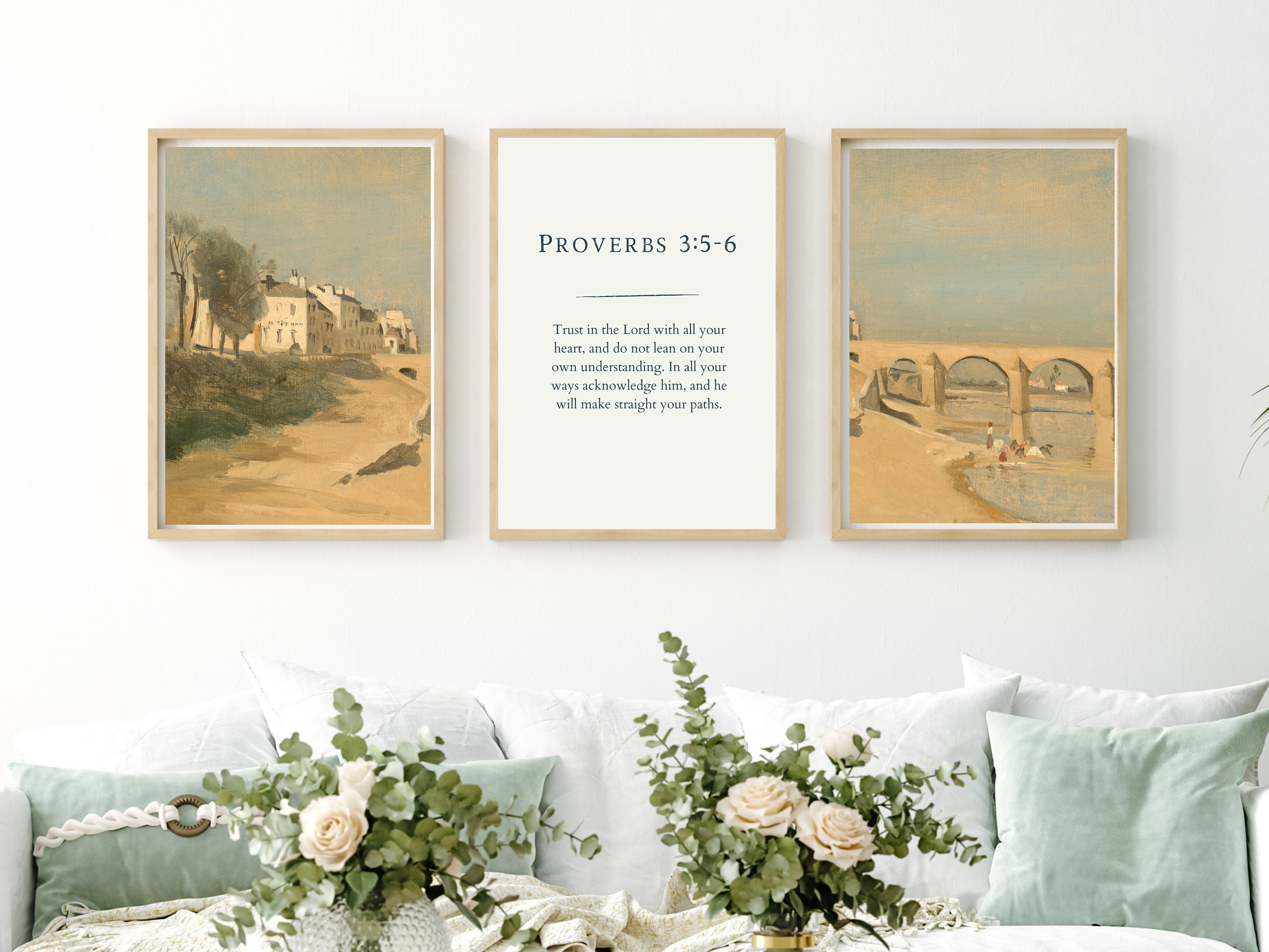 Christian Gallery Set of Three | Proverbs 3:5-6 Bible Scripture ...