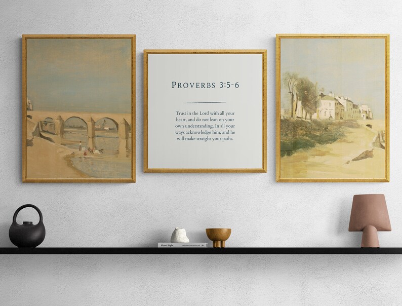 Christian Gallery Set of Three | Proverbs 3:5-6 Bible Scripture ...