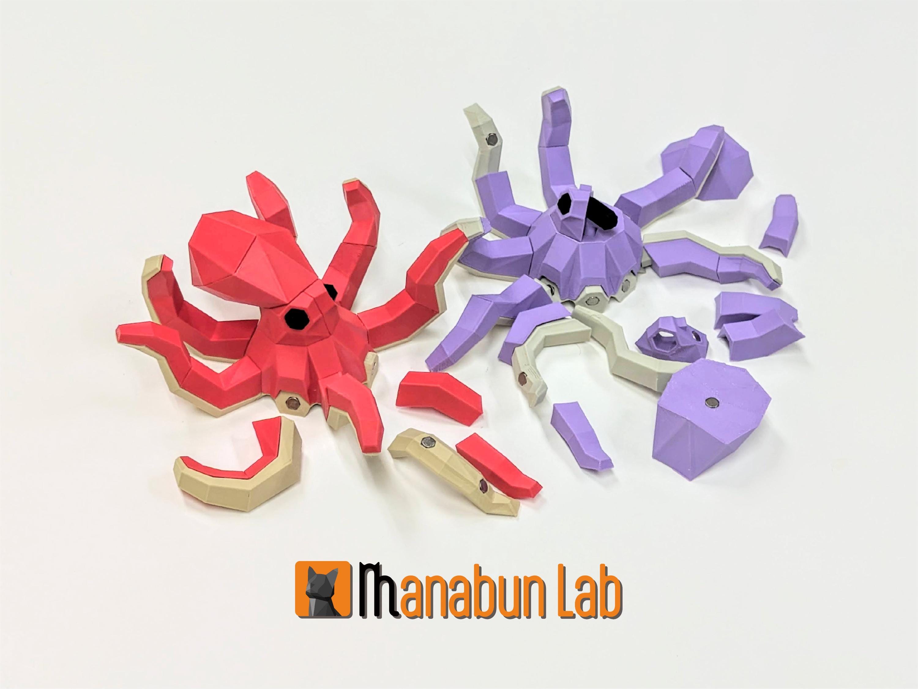 Low Poly Octopus Puzzle:advanced Level Toy Art Magnet 3dprint STL - Etsy