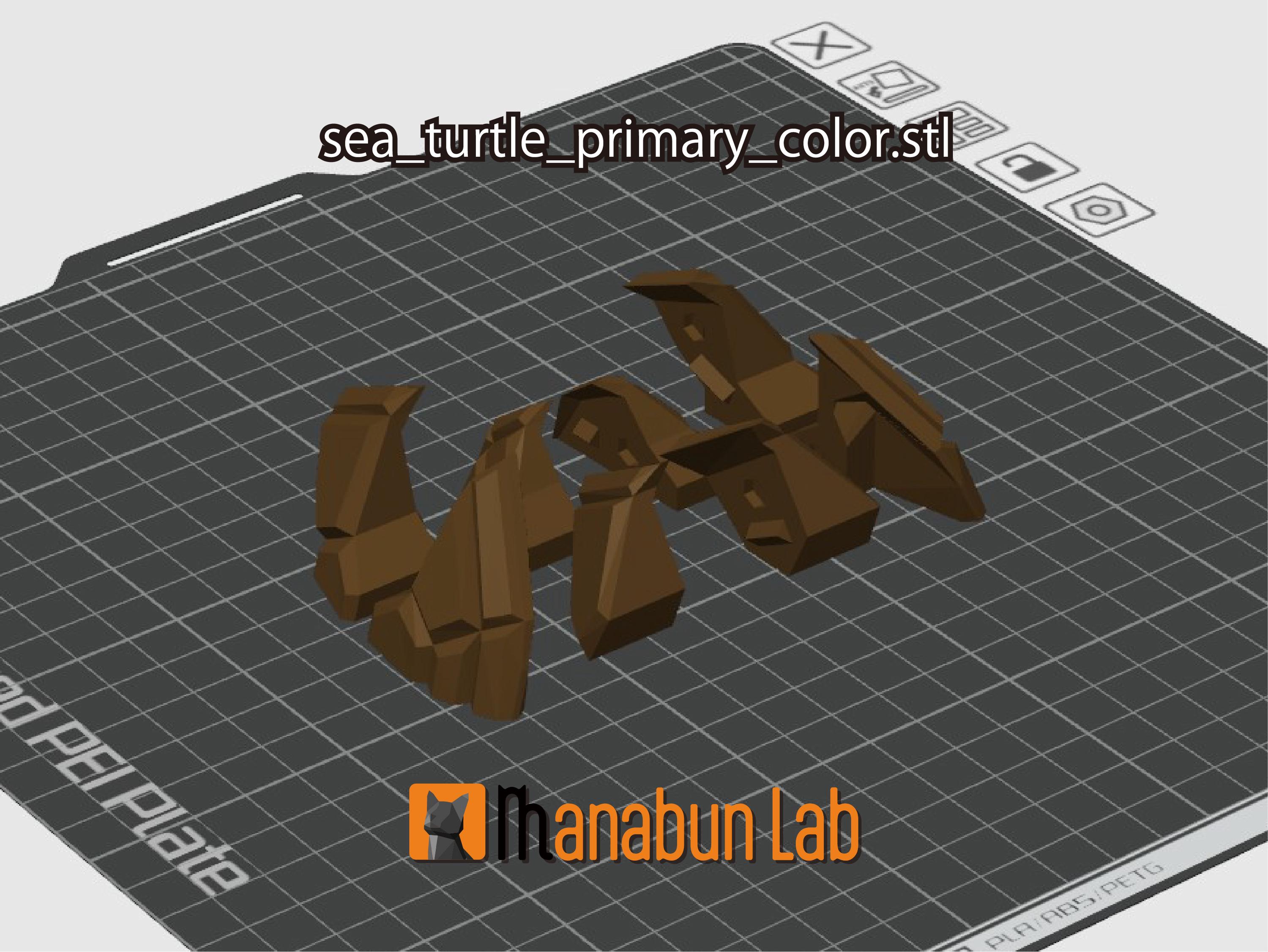 Low Poly Sea Turtle Puzzle Toy Art Magnet 3dprint STL Cute Crush ...