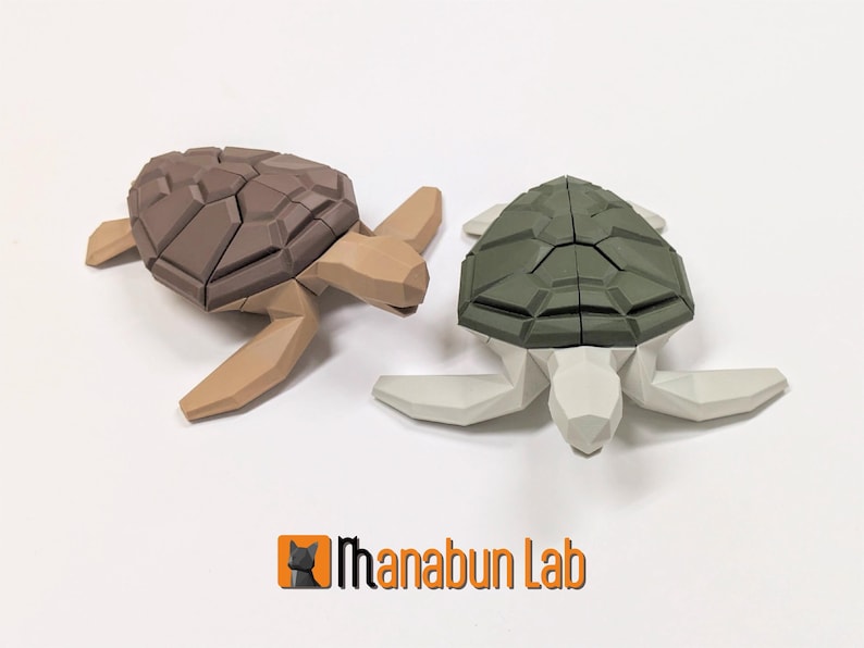 Low Poly Sea Turtle Puzzle Toy Art Magnet 3dprint STL Cute Crush ...