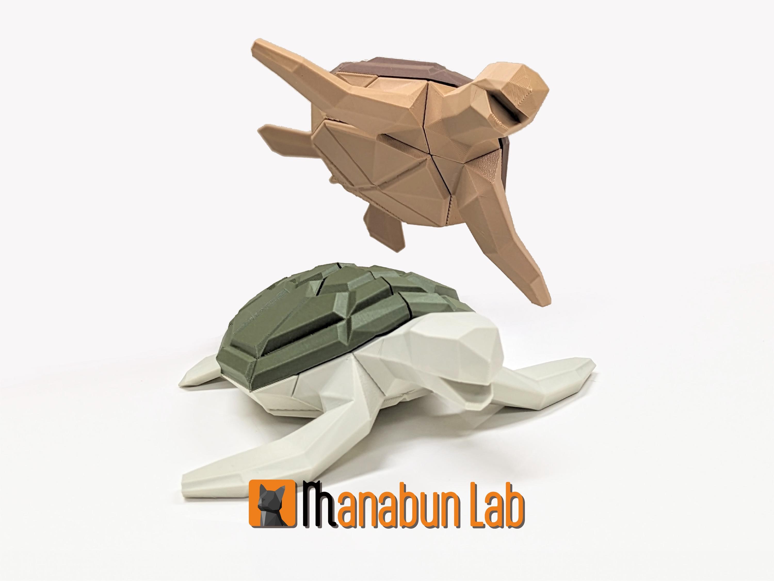 Low Poly Sea Turtle Puzzle Toy Art Magnet 3dprint STL Cute Crush ...