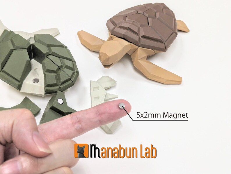 Low Poly Sea Turtle Puzzle Toy Art Magnet 3dprint STL Cute Crush ...