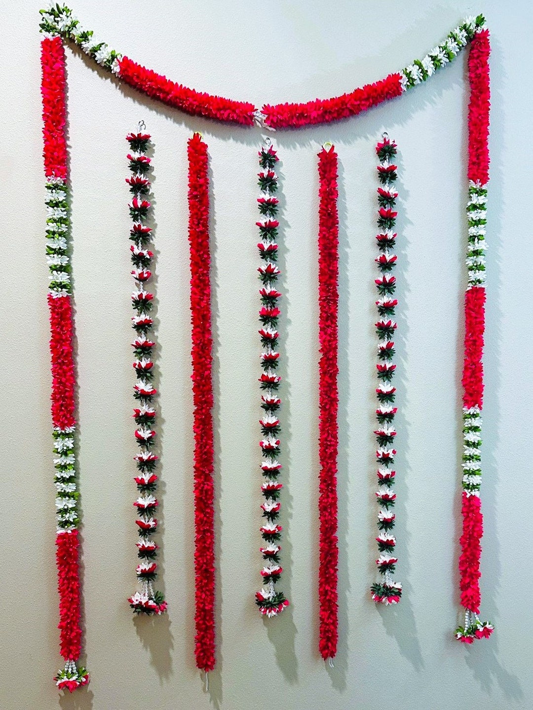 Set of 7 Decorative Flower Garland 26ft Garland Plus 5 4ft aprox ...